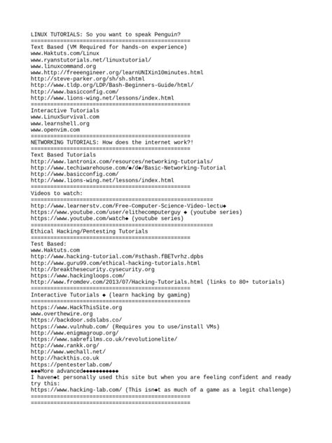 Infosec Linux Networking Pentest Pdf Security Hacker Information Technology
