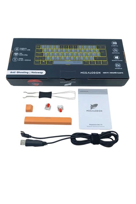 Megalodon Mini T9 Türkçe Q Mekanik Klavye Red Switch Gamer Oyuncu