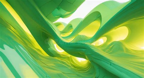 Abstract Green Waves A Serene And Modern Landscape Of Vibrant Green