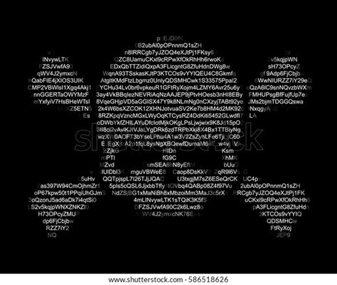 Skull Crossed Bones Ascii Art Danger Stock Vector Royalty Free