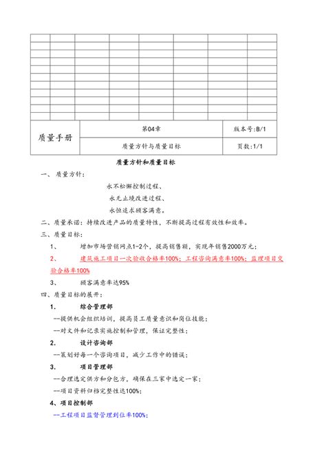 完整的质量管理手册 doc下载 33页 公司经营 果子办公