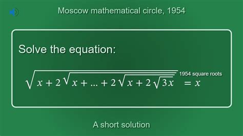 an equation with numerous nested square roots youtube