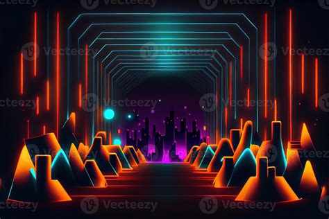 Generative Ai Illustration Of Gaming Background Abstract Cyberpunk