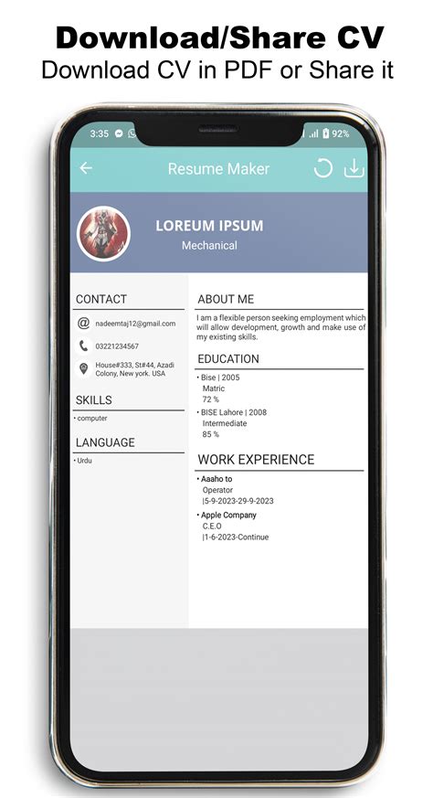 cv maker resume builder app android by nadeemtaj5 codester