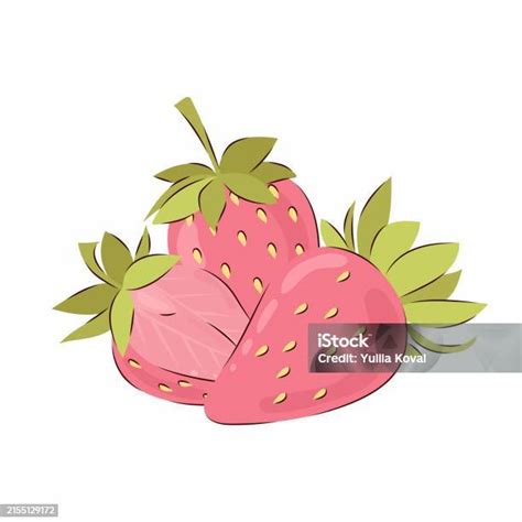 분홍색 색상의 잘 익은 딸기의 벡터 그림입니다 신선한 여름 베리 0명에 대한 스톡 벡터 아트 및 기타 이미지 0명 개체 그룹 건강한 생활방식 Istock
