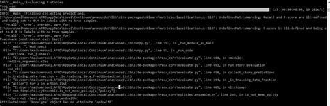 Error While Evaluation Rasa Core Rasa Open Source