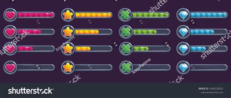 Colorful Progress Bar Set Vector Illustration Stock Vector Royalty Free 1066320932 Shutterstock