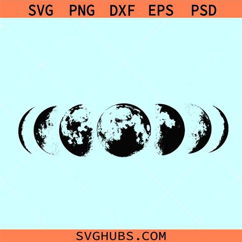 Moon Phases Svg Moon Cycle Svg Png Moon Phases Clipart