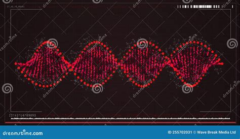 Composition Of Dna Strand Over Digital Screen And Data Processing Stock