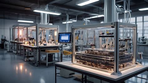 Modern Laboratory Automated Machinery System Stock Illustration