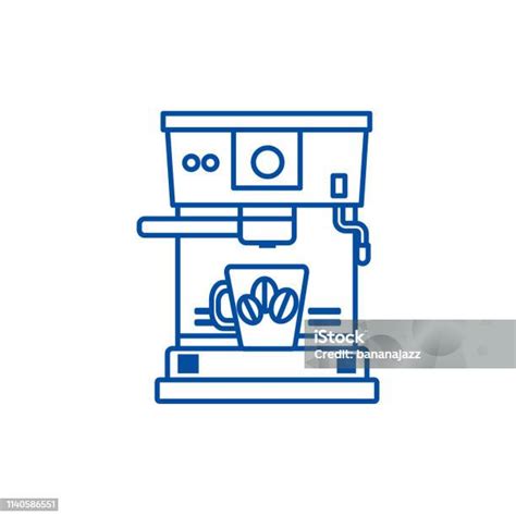 컵 라인 아이콘 컨셉 커피 머신 컵 평면 벡터 기호 기호 개요 그림을 가진 커피 머신 갈색에 대한 스톡 벡터 아트 및 기타 이미지 Istock