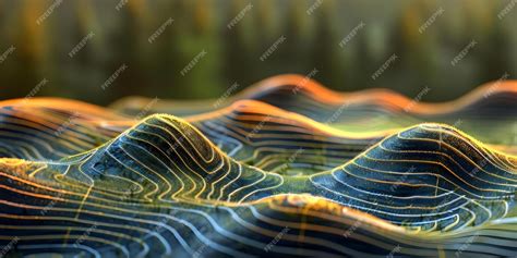 Geographic Map With Topographic Contours Trails And Grid For Terrain Visualization Concept