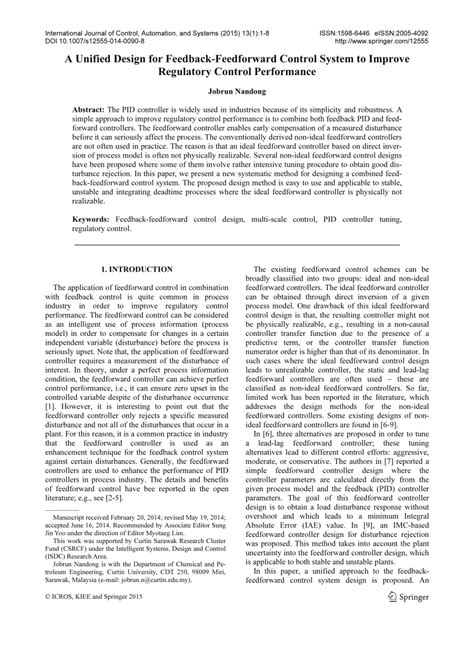 pdf a unified design for feedback feedforward control system to