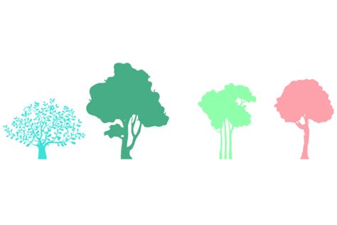 Set Tree Art Design Vector Graphic By Maodesignku Creative Fabrica