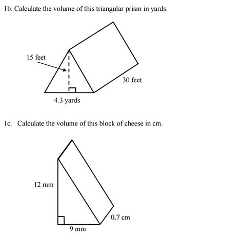 Solved 1b Calculate The Volume Of This Triangular Prism In