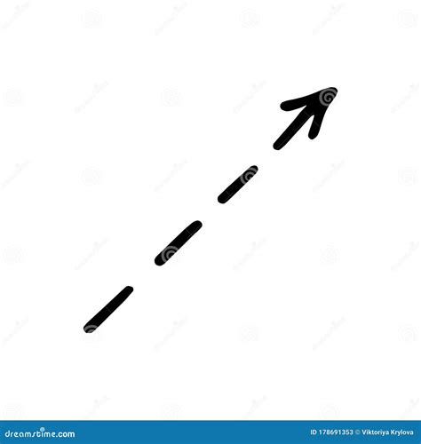 Black Straight Dotted Arrow Vector Icon Hand Drawn Vector Illustration Of A Pointer Stock