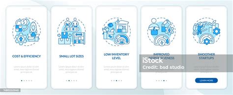 Smed Benefits Blue Onboarding Mobile App Screen Stock Illustration