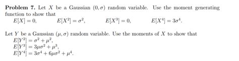 Solved Problem 7 Let X Be A Gaussian 0 σ Random