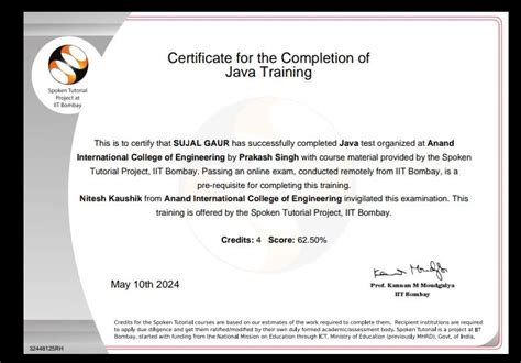 Sujal Gaur On Linkedin Java Training Iitbombay Spokentutorial