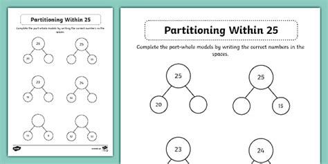 👉 Partitioning Within 25 Activity Sheet Twinkl Ks1