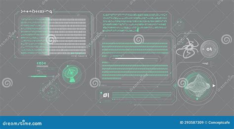 Sci Fi Interface Of Data Decoding Program Stock Vector Illustration Of Terrain Indicator