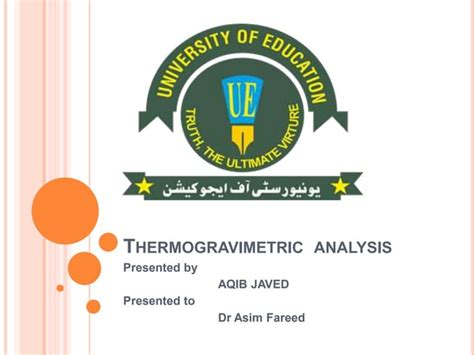 Thermogravimetric Analysis Tga 1pptx