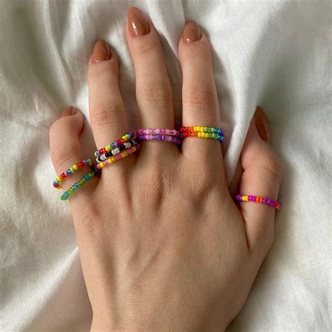 Украшения из бисера Москва on Instagram: “Колечки по 100 р🥺💖 В наличии ...