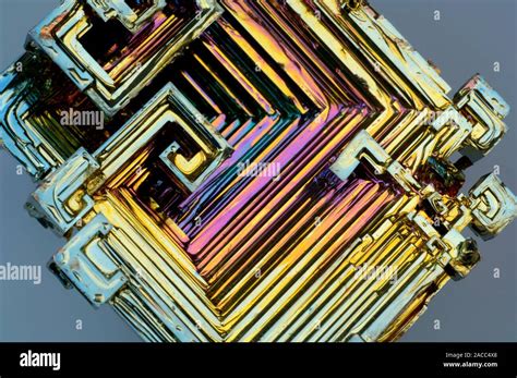 Bismuth Crystal Bismuth Is A Heavy Brittle Crystalline Metal This Rectangular Crystal