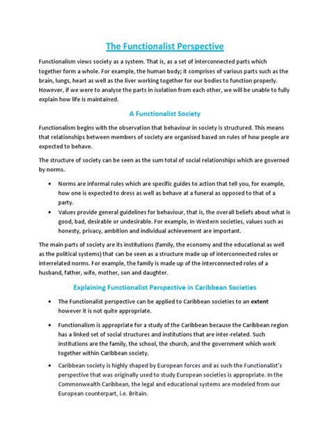 Functionalist Perspective