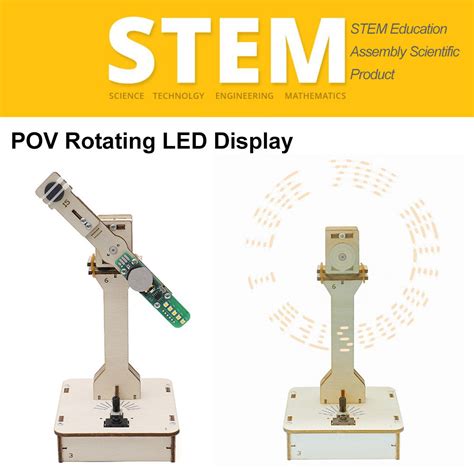 buy wooden rotating led display stem kit makerbazar