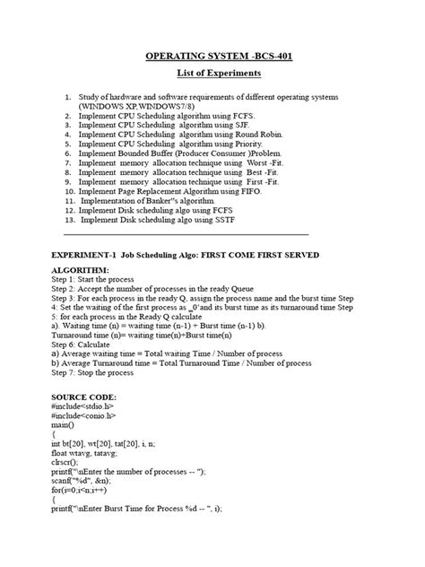 Lab Experiments Os Pdf Scheduling Computing Computing