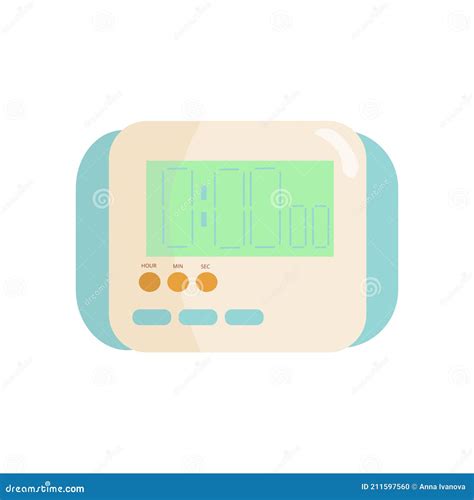 Rectangular Kitchen Timer Cartoon Icon Vector Illustration Stock Vector Illustration Of