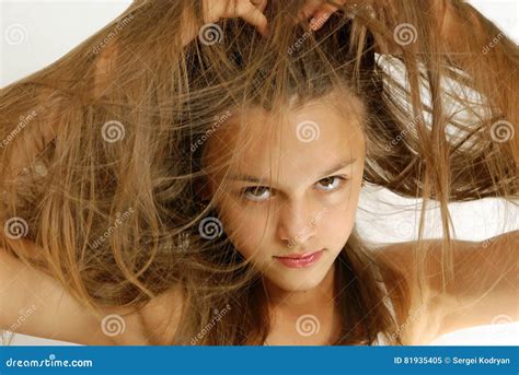 Mischievous Girl Stock Image Image Of Smile Pose Legs 81935405