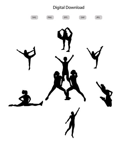 Cheer Stunt Logo Cheer Stunts Silhouettes Vector Graphics Grafik Von