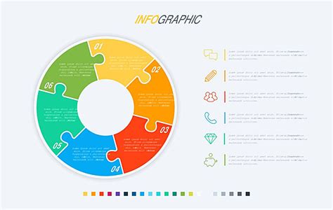 Vector Infographic Timeline Template Circle Workflow Layout With 6 Unique Options Vector Target