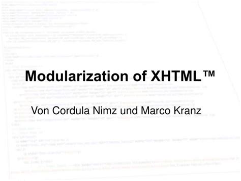 Ppt Modularization Of Xhtml™ Powerpoint Presentation Free Download