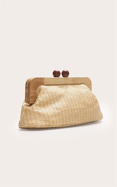 Natural Raffia Clutch With Tortoiseshell Detail Accessories Plt Uae