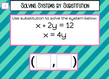 Solving Linear Systems Of Equations By Substitution By Cole Black