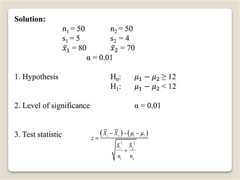 Hypothesis Testing Part Iii For Difference Of Means Pptx Physics Science