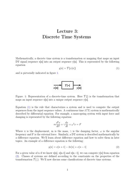 Lecture 3 Pdf Linearity Nonlinear System