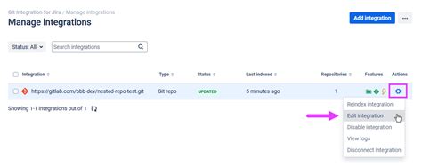 Edit Nested Repository Settings