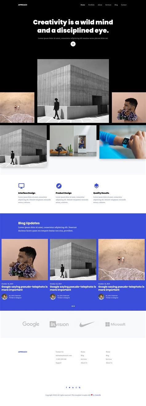 Approach Free Minimal Bootstrap Html Portfolio Template