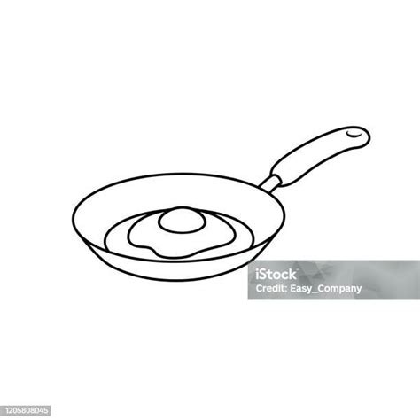 아이 색칠 활동 워크 시트 통합 문서를 색칠 흰색 배경에 고립 튀긴 계란의 벡터 그림 프라이팬에 대한 스톡 벡터 아트 및 기타 이미지 프라이팬 건강한 식생활 계란