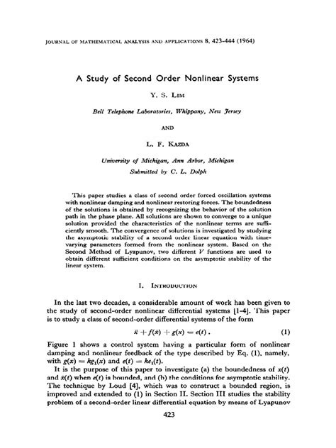 1964secondordernonlinearsystem Pdf