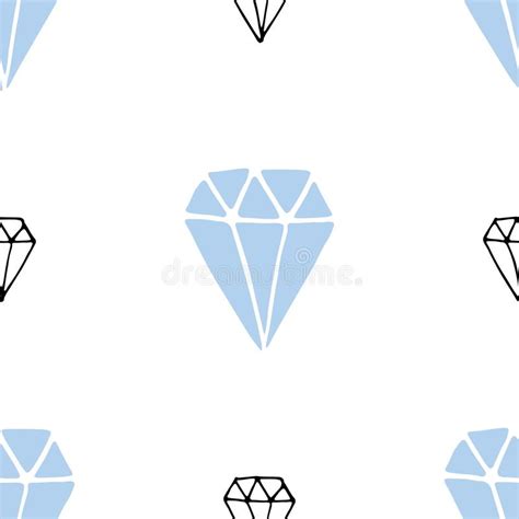 Diamond Seamless Pattern Vector Illustration Hand Drawn Sketched