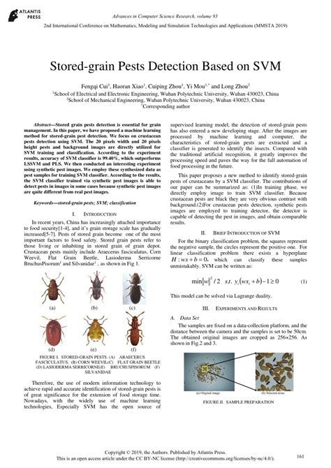 Pdf Stored Grain Pests Detection Based On Svm