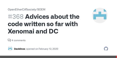 advices about the code written so far with xenomai and dc · issue 368
