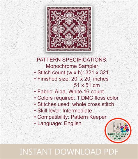 Monochrome Sampler Counted Cross Stitch Pattern Flowers Cross Etsy