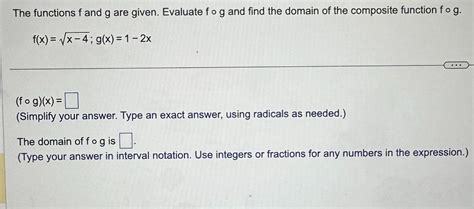 Solved The Functions F And G Are Given Evaluate F G And Chegg