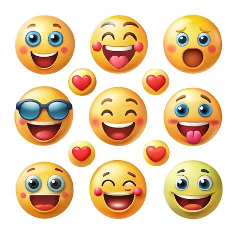 Collaje De Diferentes Sonrisas Incluidos Iconos De Emojis Vector